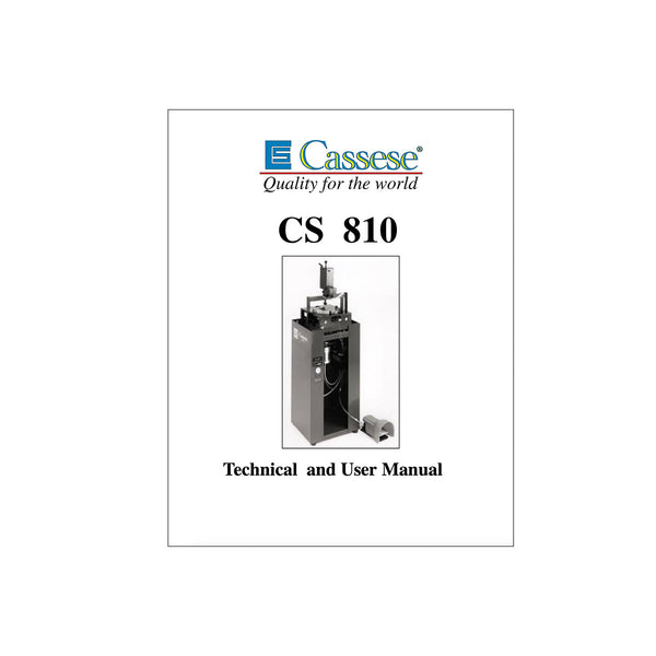 Cassese Instruction Manuals - Underpinner Spares