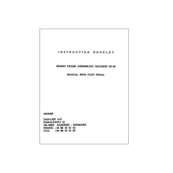 Morso Instruction Manuals - Underpinner Spares
